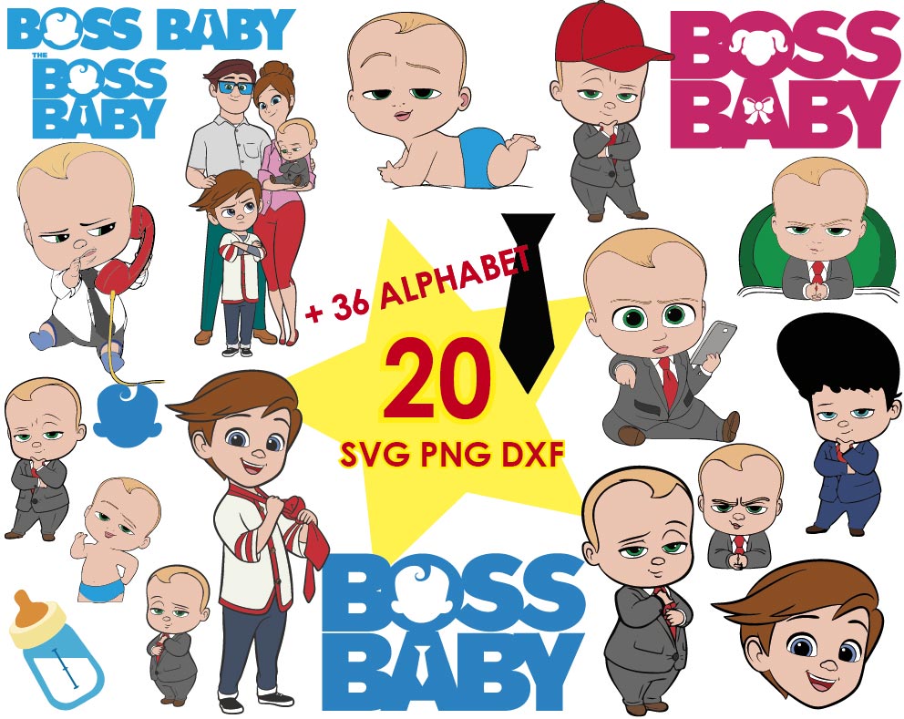 The Boss Baby Svg Bundle, Baby Boss Clipart Svg, Baby Boss B - Inspire ...