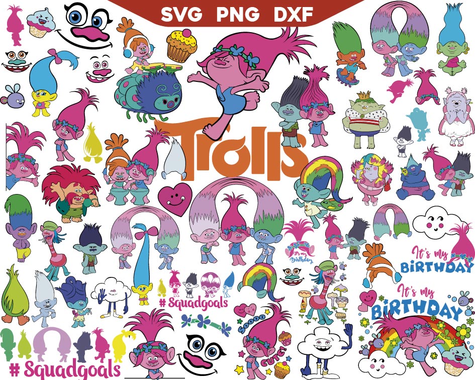 Trolls Svg Bundle, Poppy Trolls Svg, Trolls Svg Silhouette, - Inspire ...