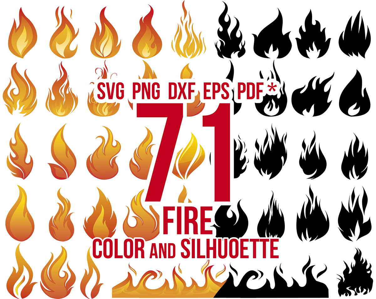 Fire SVG Bundle, Fire ClipArt, Fire Svg Files, Fire Flames S - Inspire ...