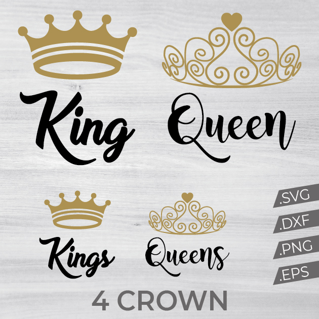 King and Queen SVG, PNG, Dxf, Playing Cards Svg, King of Spa - Inspire ...