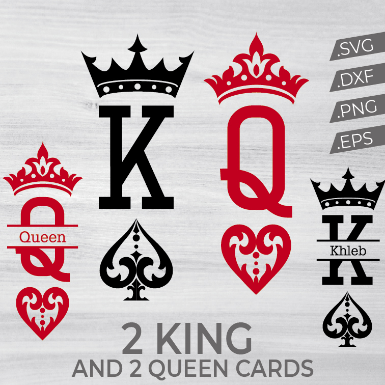 King and Queen SVG, Queen of Hearts Playing Cards Svg, King | Inspire ...