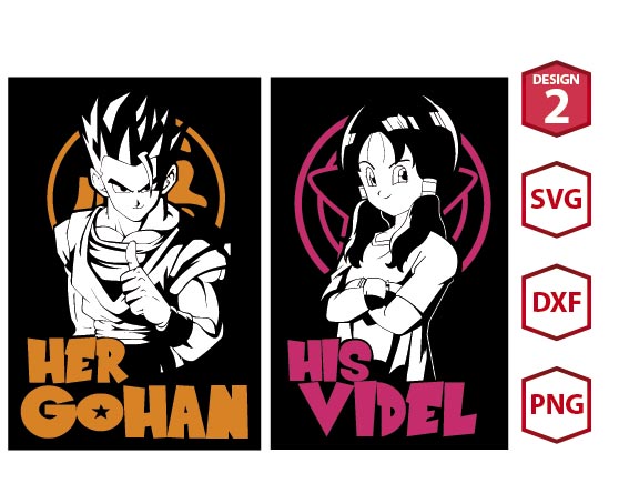 Her Gohan Svg, His Videl Svg, Dragon Ball Svg, Gohan Svg, An - Inspire ...