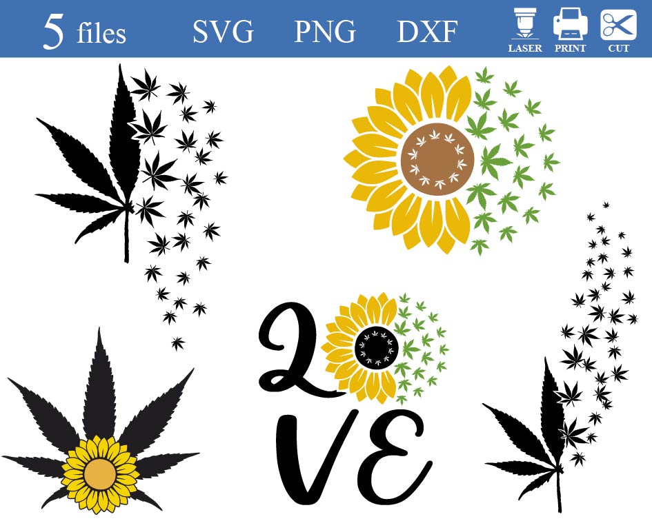 Cannabis Sunflower SVG, Marijuana Sunflower Svg, Weed Sunflo - Inspire ...