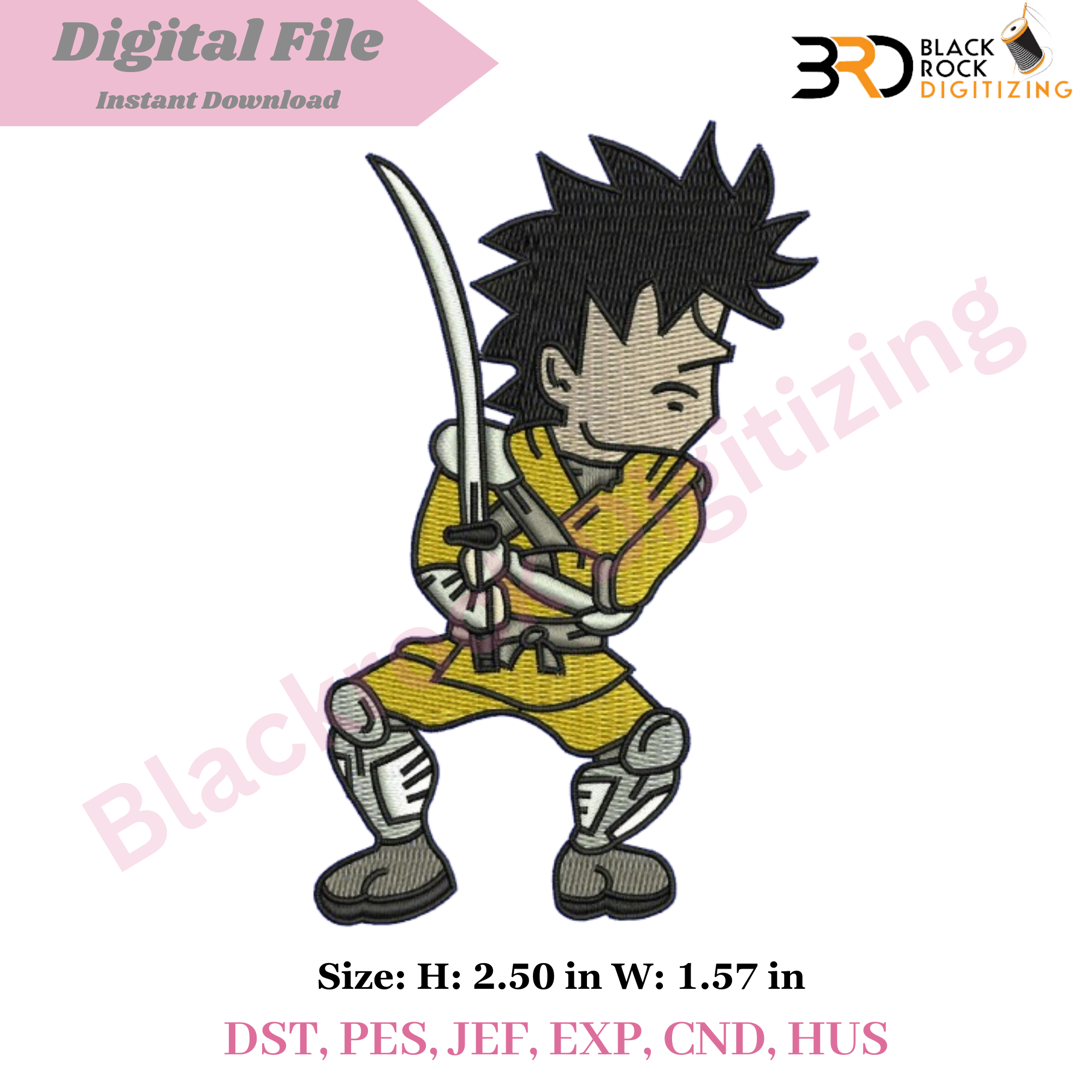 Small Samurai Embroidery Design File | Instant download | Inspire Uplift