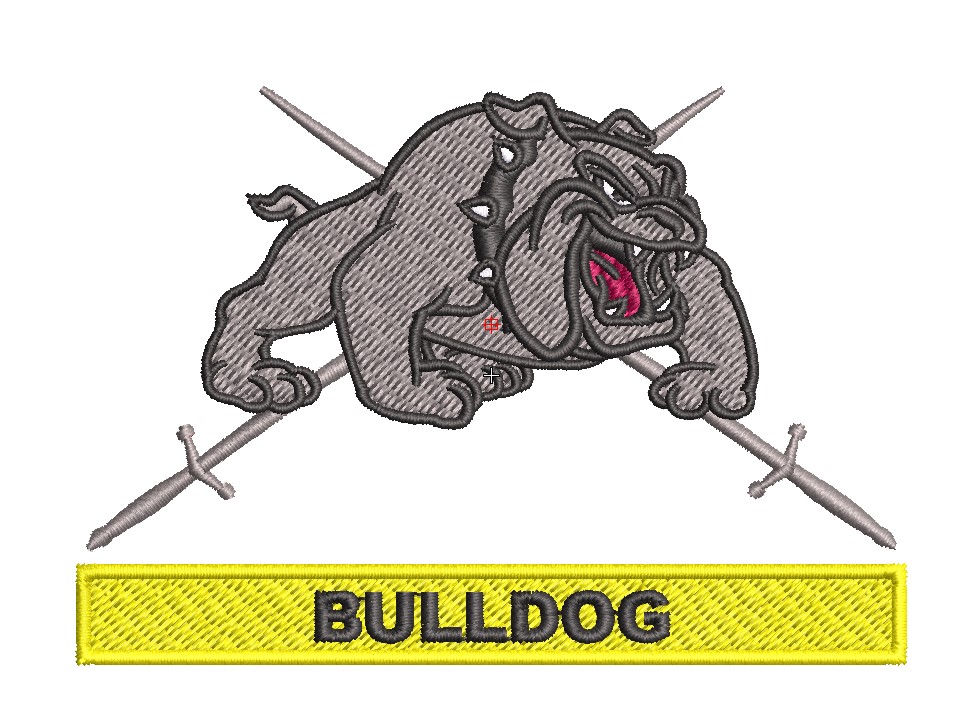 Bulldog Embroidery design - Inspire Uplift