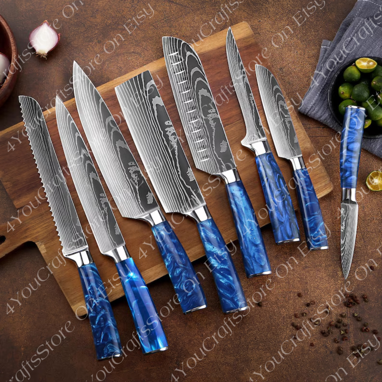 Professional Kitchen Chef Knives Set , Cutlery Set , Damascu | Inspire ...