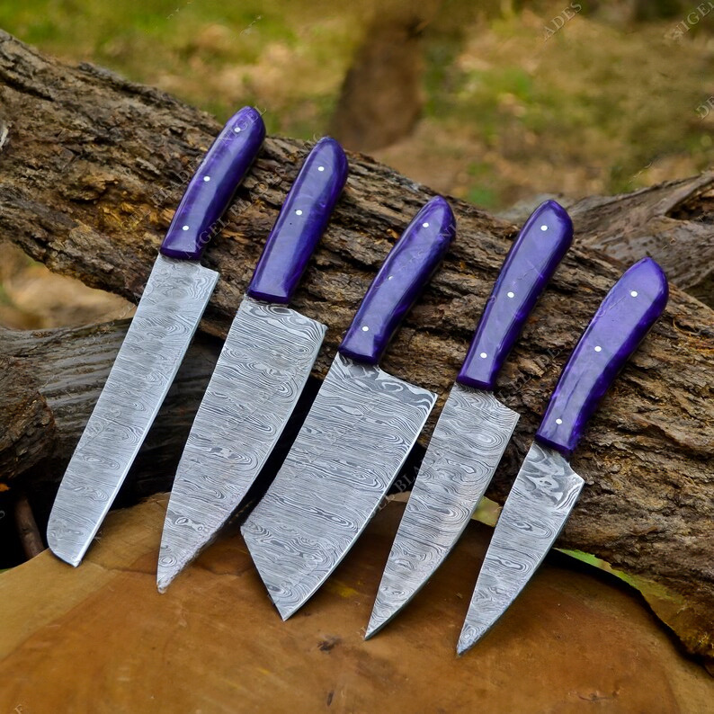 Forged Damacus Steel Chef Knives Set , Kitchen Knives , Hand | Inspire ...