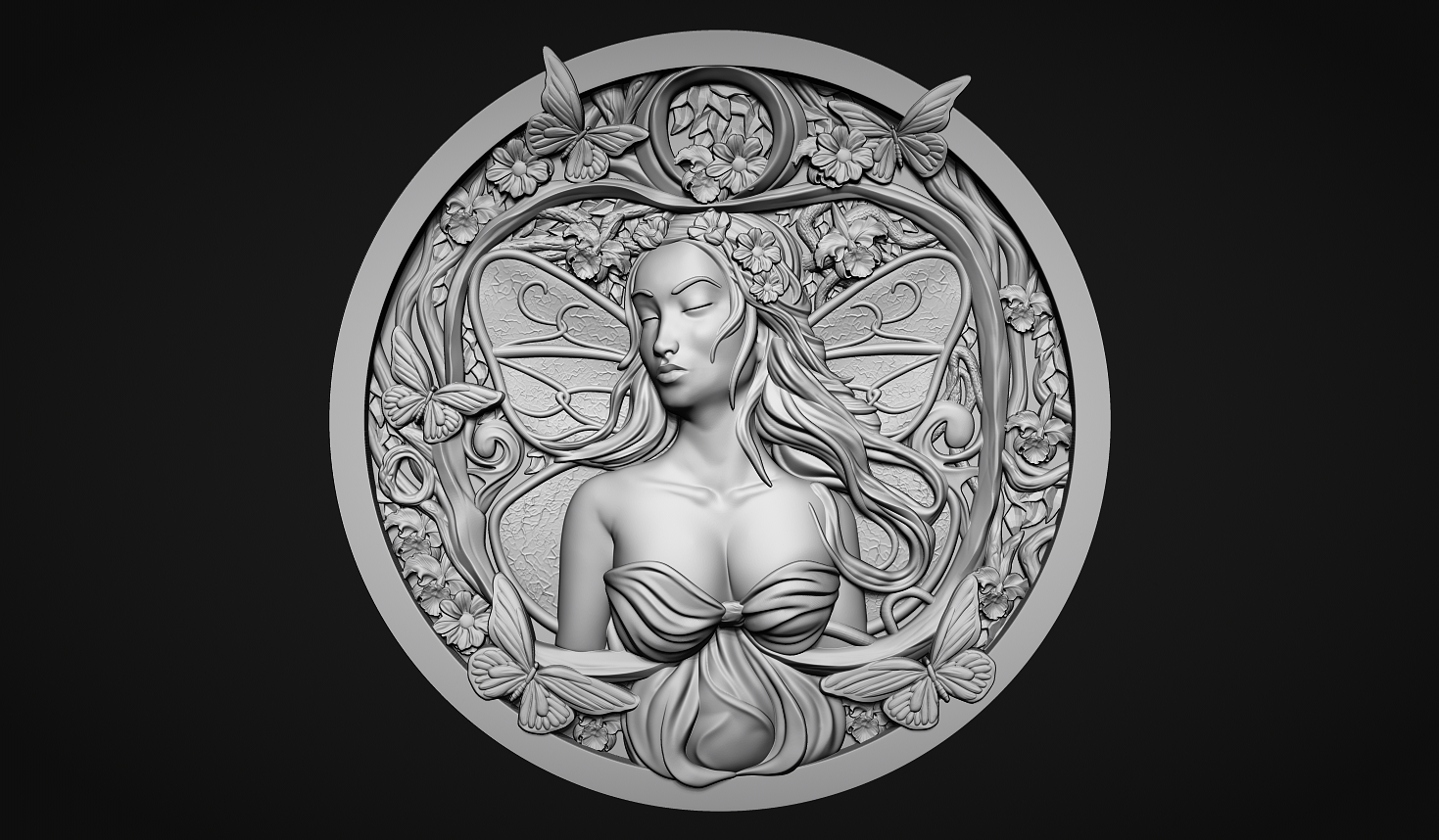 Butterfly Women 3d stl, artcam stl, cnc stl, 3d stl | Inspire Uplift