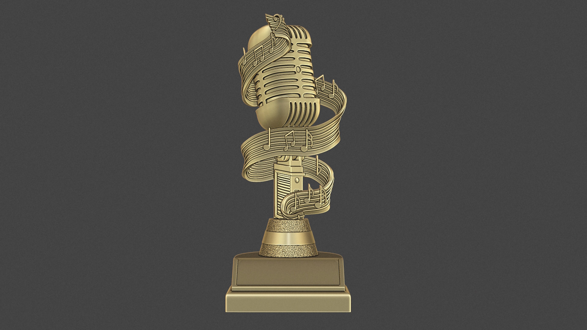 Microphone Trophy 3D STL Model Digital File 3D Printing | Inspire Uplift