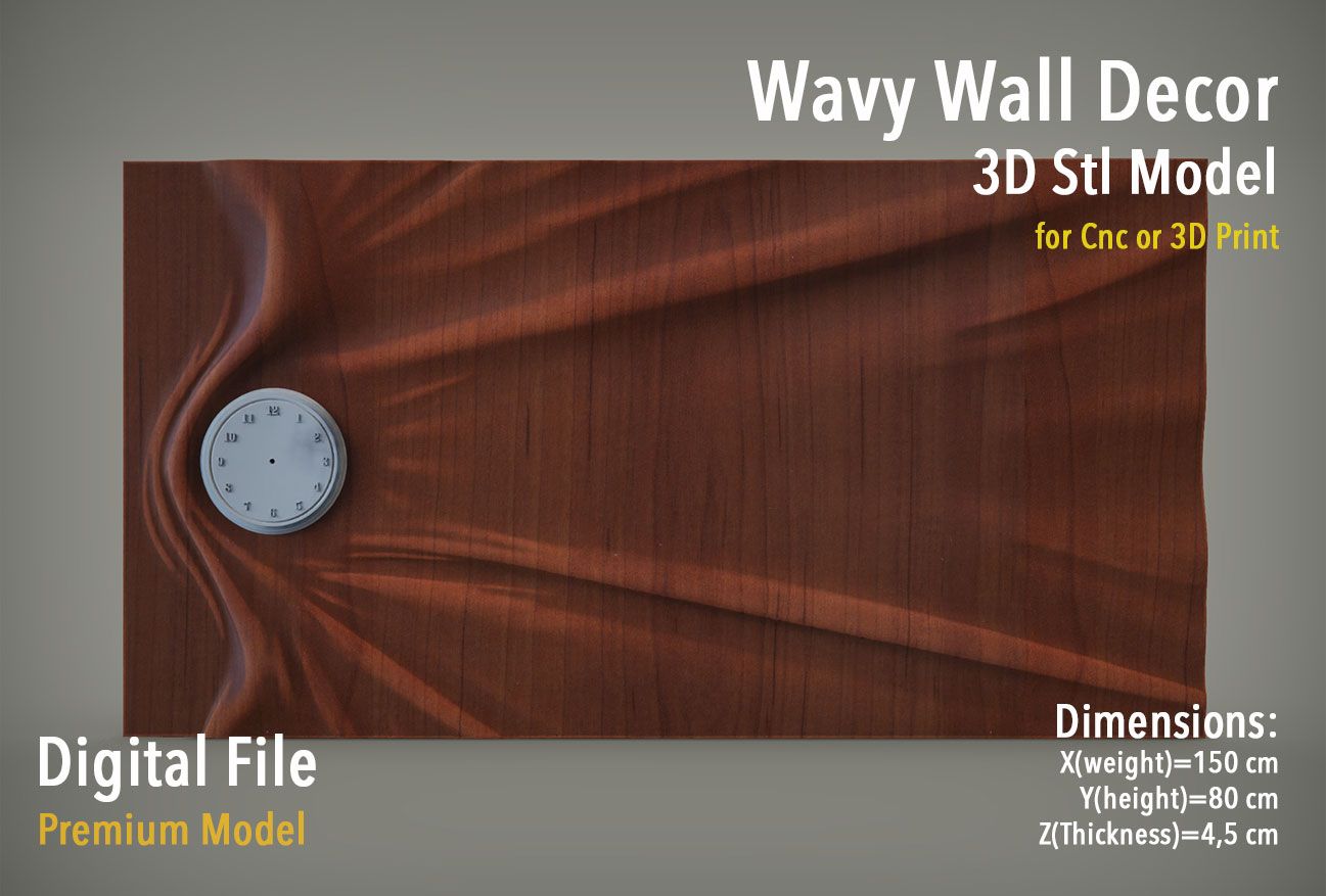 Wavy Wall Art Panel 3d stl model for cnc carving 3D printer | Inspire ...