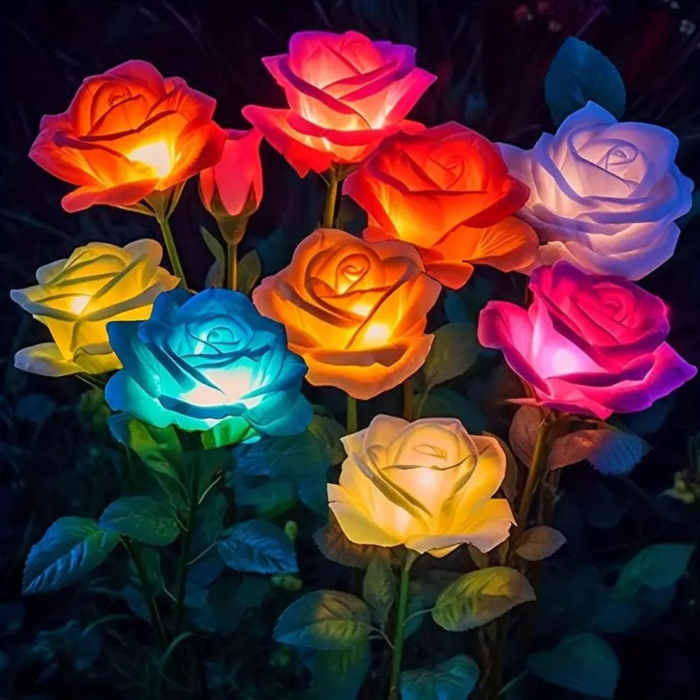 Solar Garden Rose Lights Outdoor Lawn Decor | Inspire Uplift