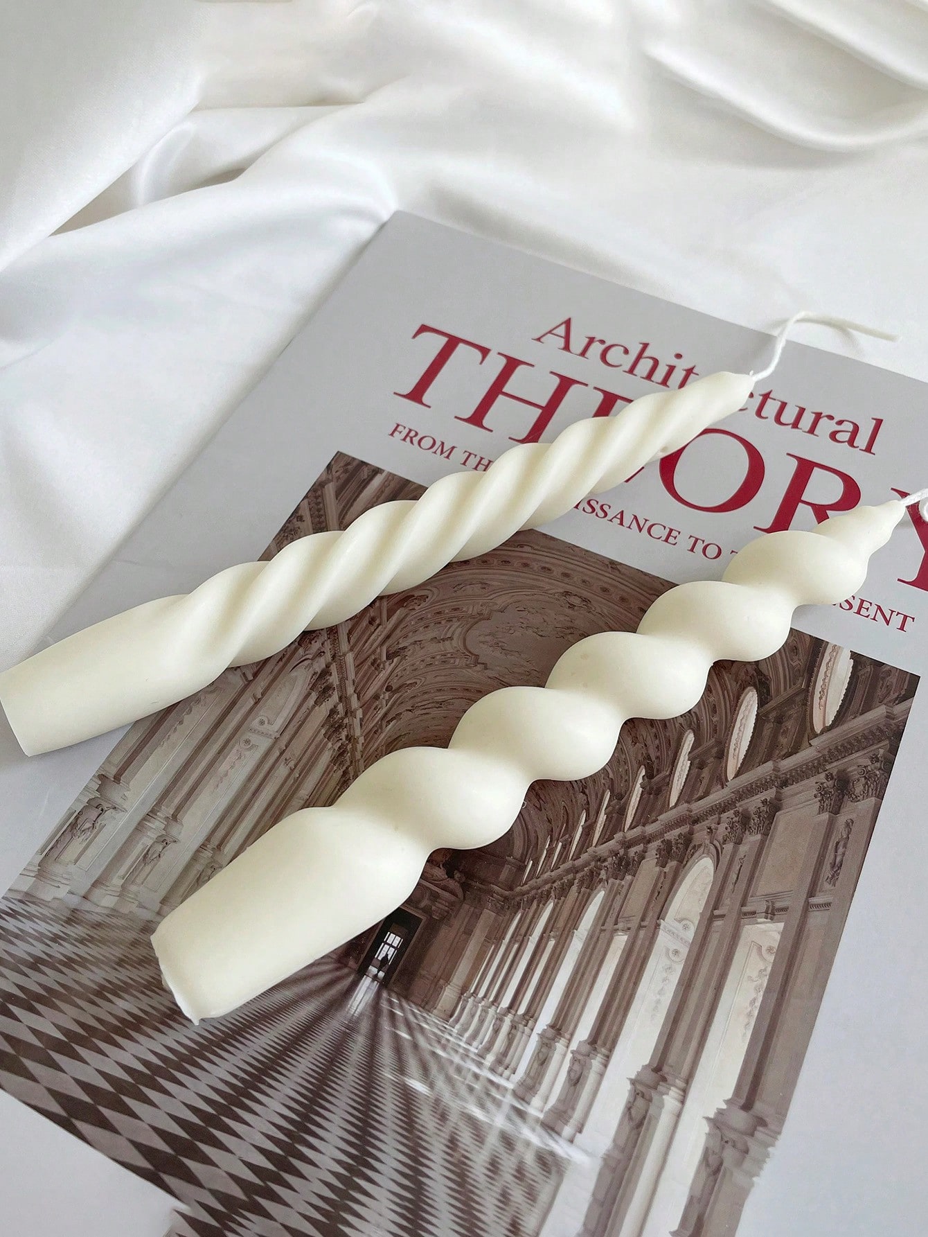 Twisted Swirl Taper Candles Pastel Soy Wax 2pc Set | Inspire Uplift