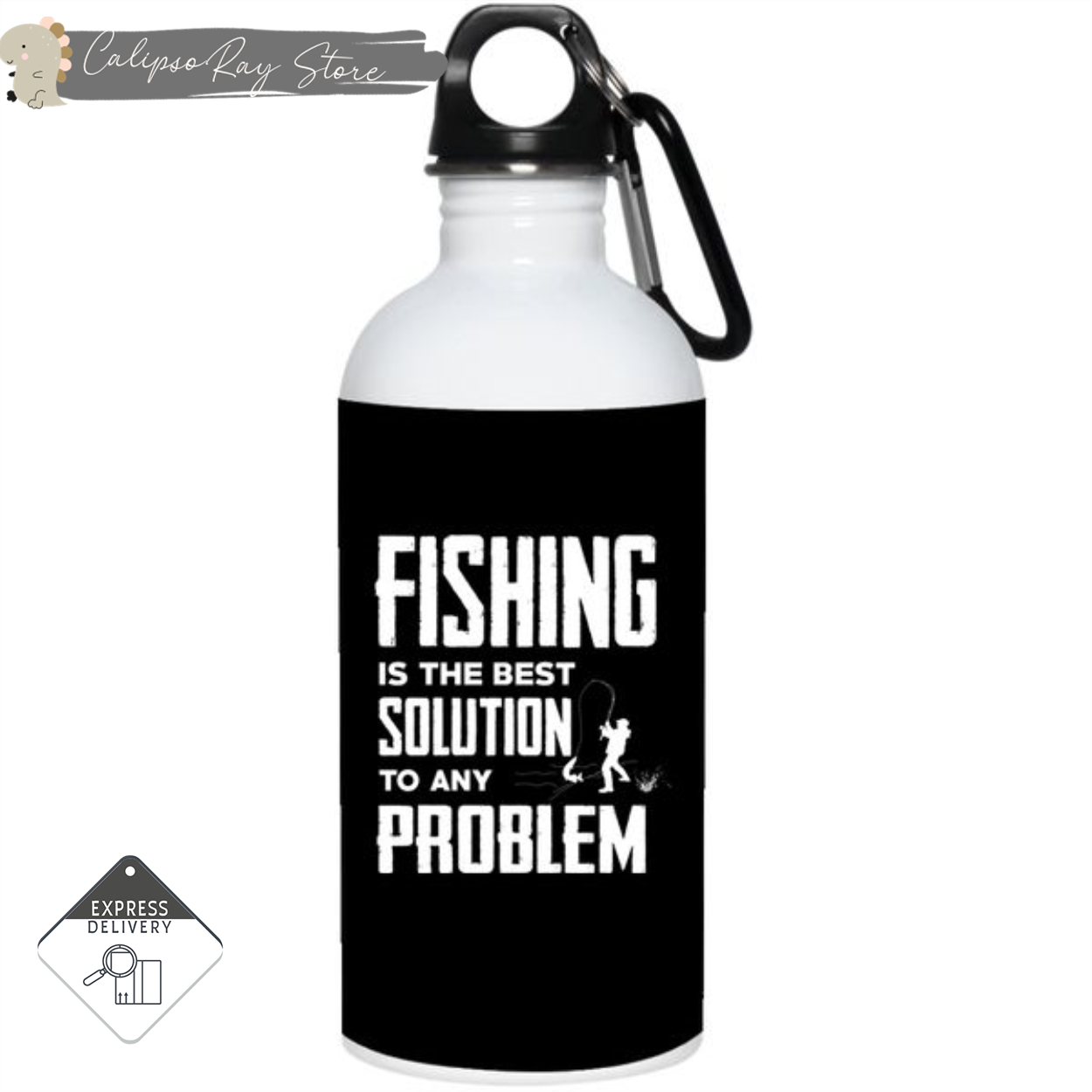 Fishing Is The Best Solution 20oz Stainless Steel Water Bott | Inspire ...