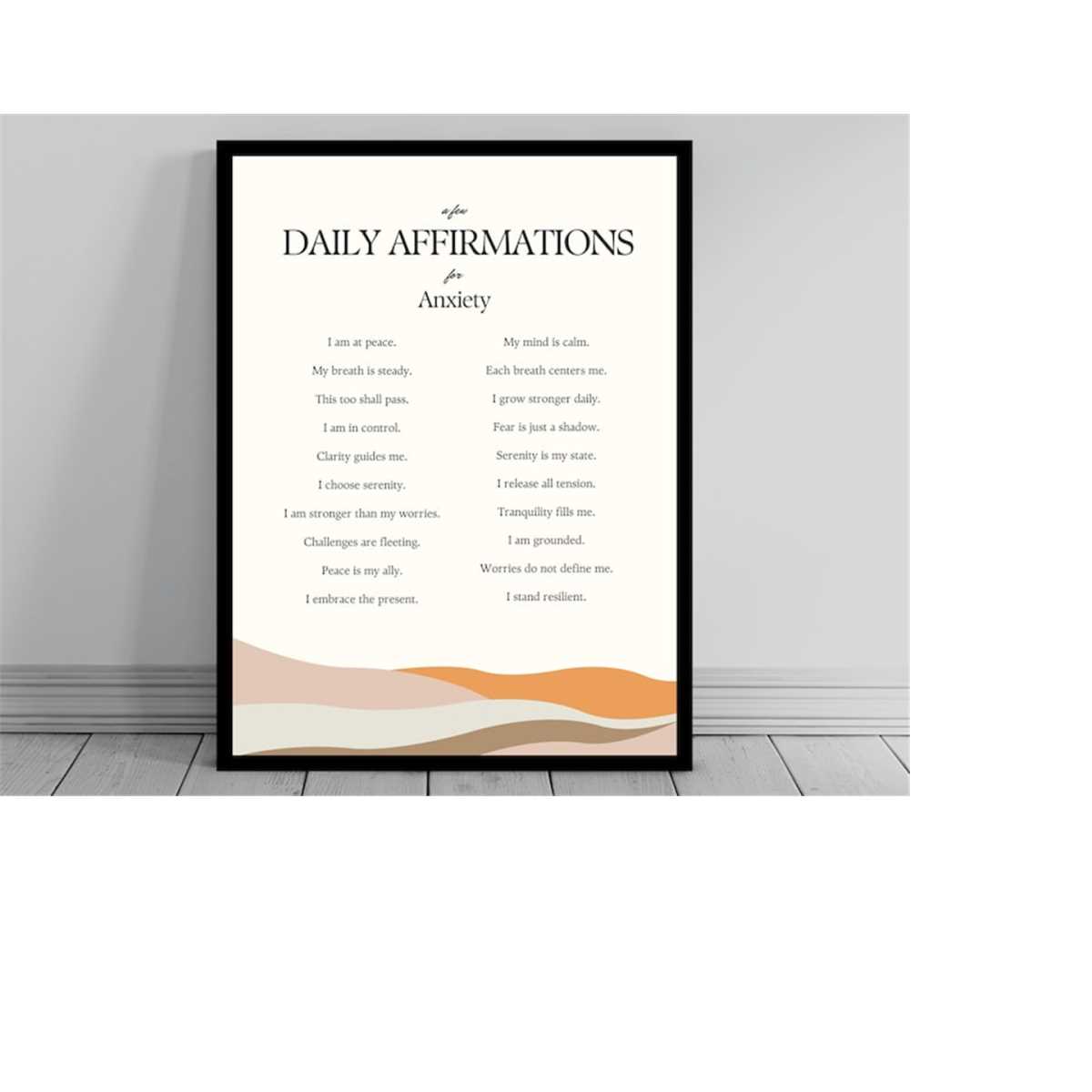 Affirmation Wall Art for Anxiety | Self Positive Affirmation | Inspire ...