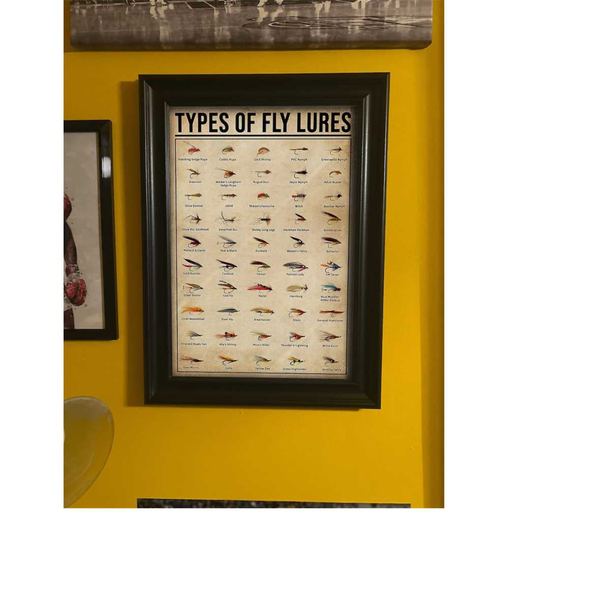 Types Of Fly Lures Poster Vintage Fly Fishing Art Lake Life | Inspire ...
