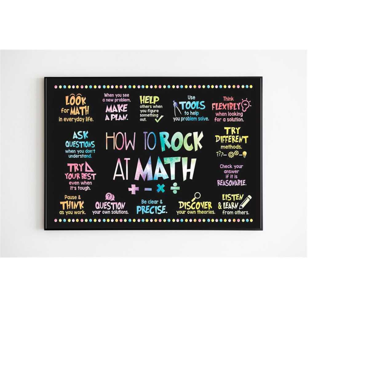 Retro How To Rock At Math Poster Print Math Classroom Decor | Inspire ...