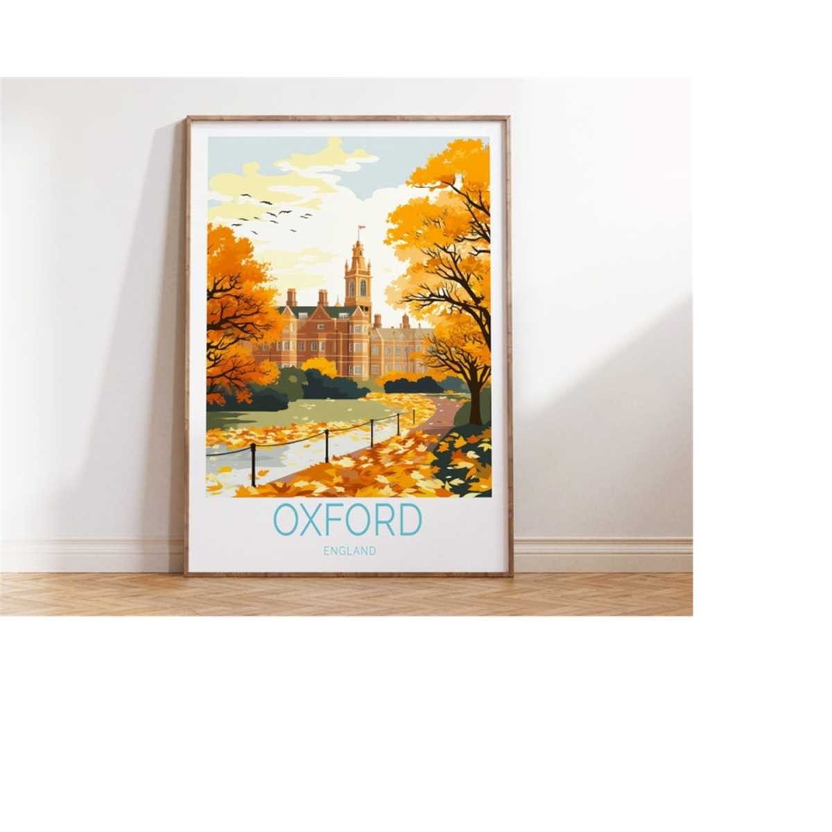 Oxford England Travel Poster, England Poster Wall Art, Oxfor | Inspire ...