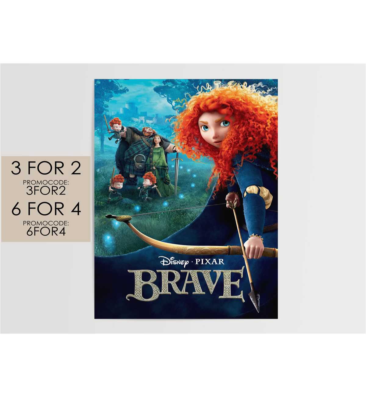 Brave 2012 Poster - Disney Pixar Movie Poster - Inspire Uplift