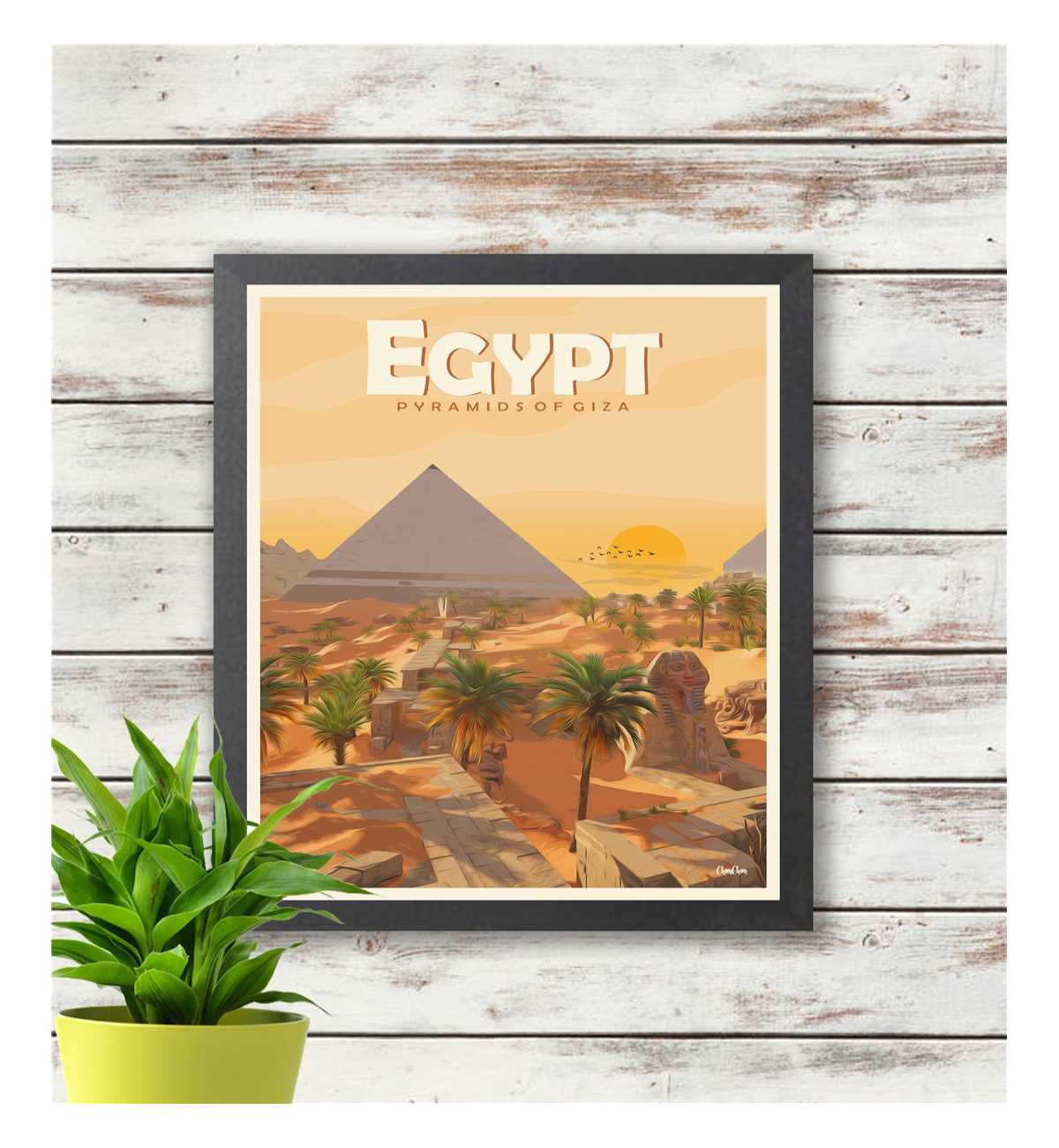 Egypt Travel Poster - Pyramids of Giza - | Inspire Uplift