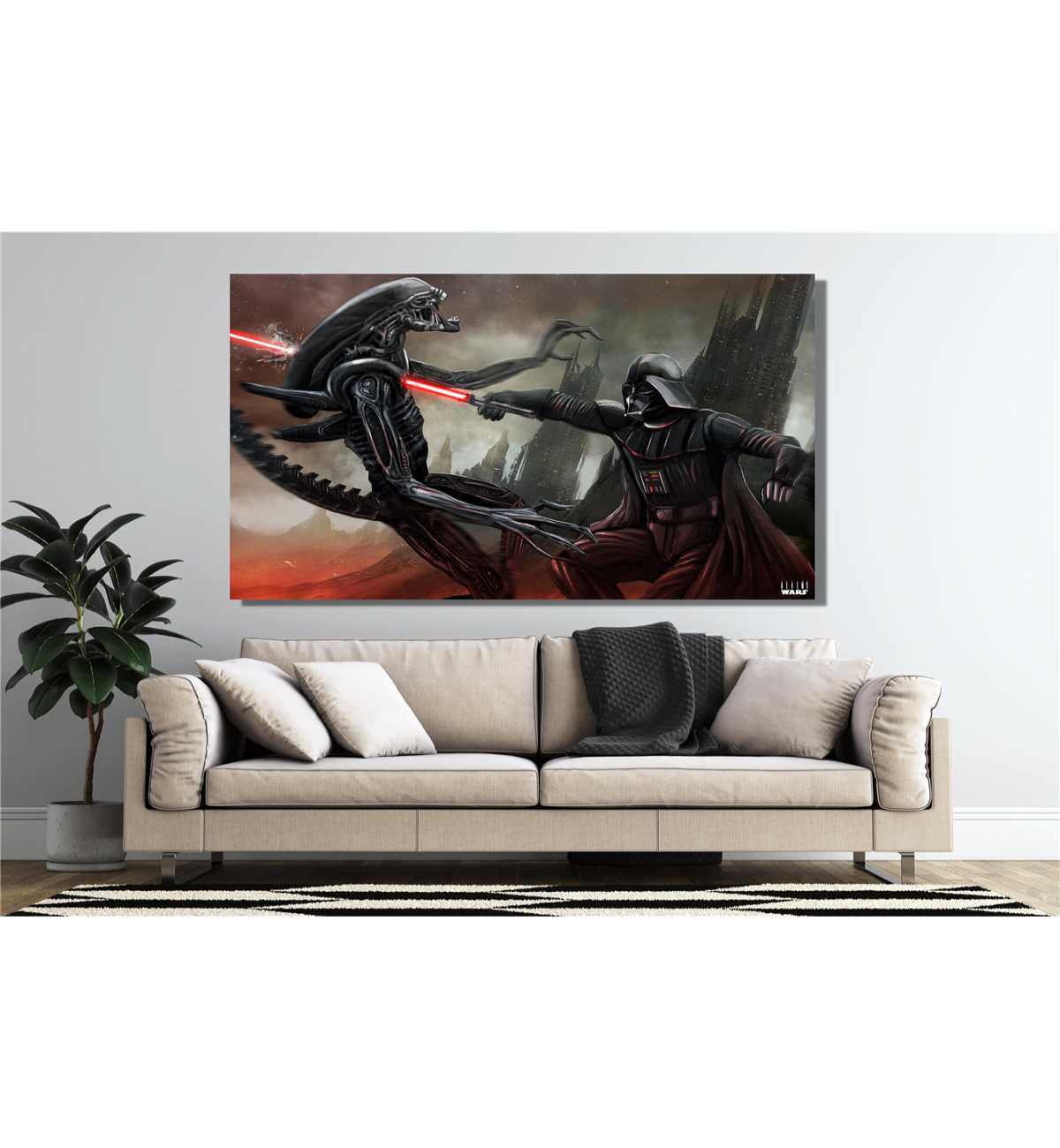 Darth Vader Vs Alien Poster, Star Wars Poster | Inspire Uplift
