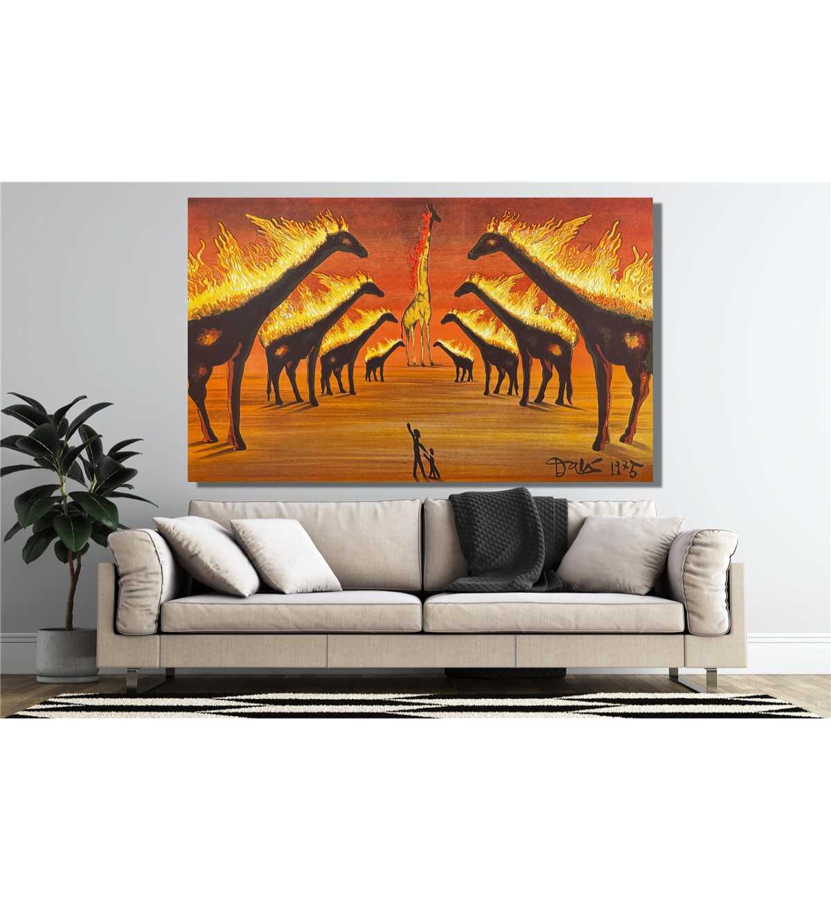 Salvador Dali Burning Giraffe Painting, Salvador Dali Canvas - Inspire ...
