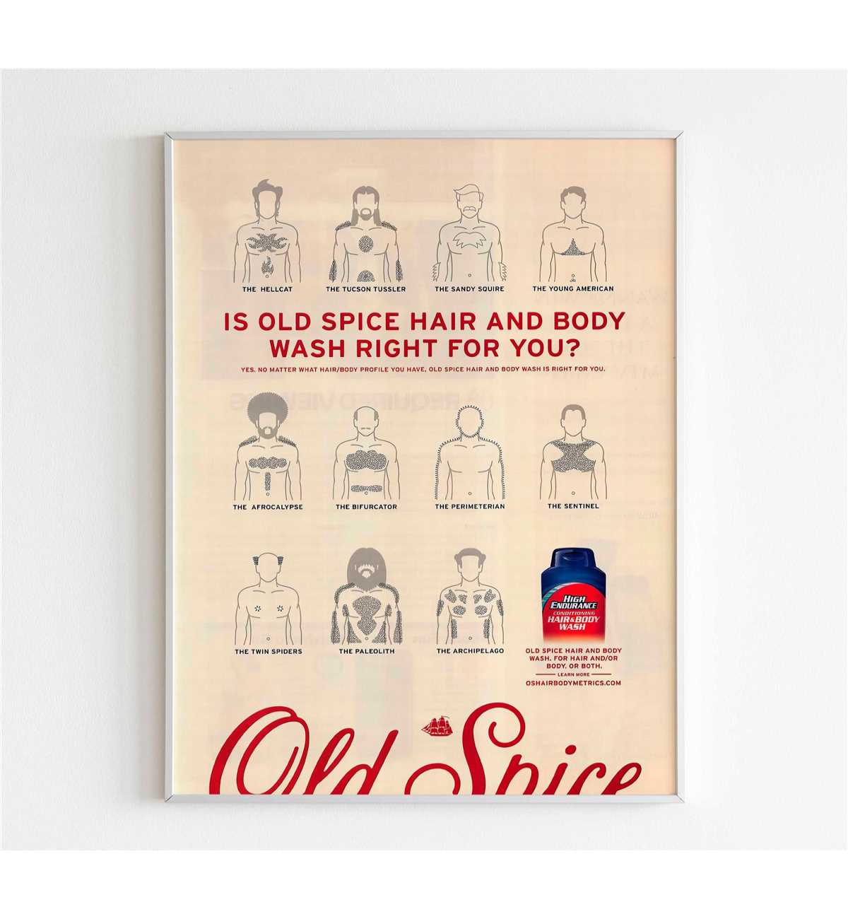 Old Spice Hair & Body Advertising Poster, 2000's - Inspire Uplift