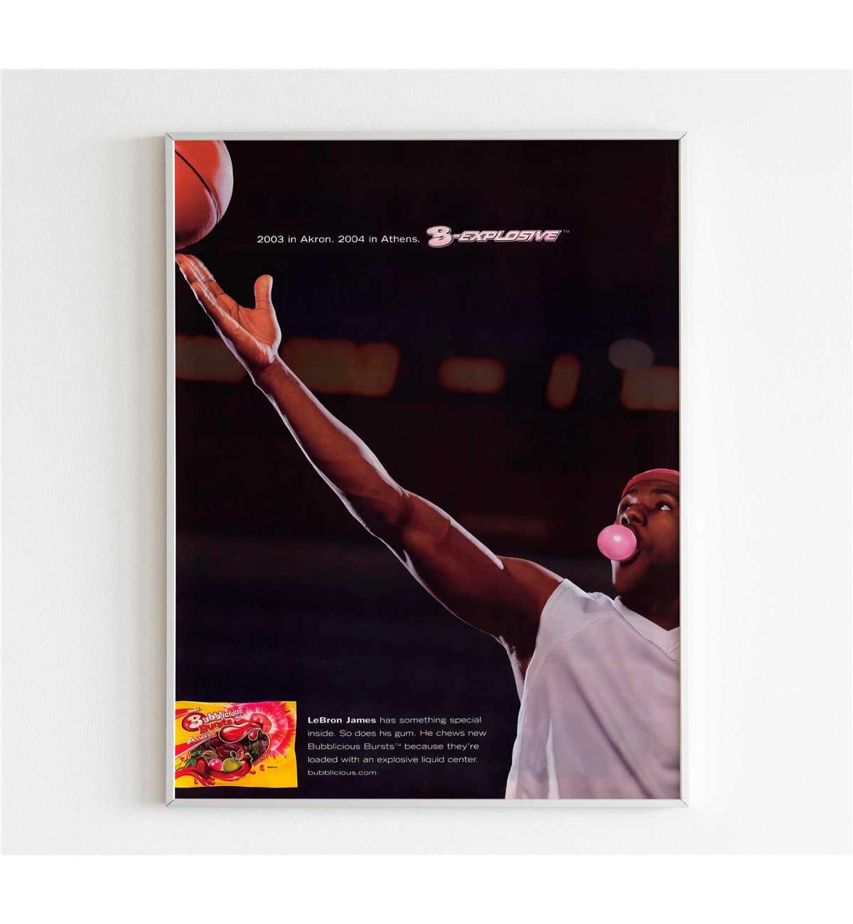 Bubblicious Bursts Bubble Gum LeBron James Advertising Poste - Inspire ...
