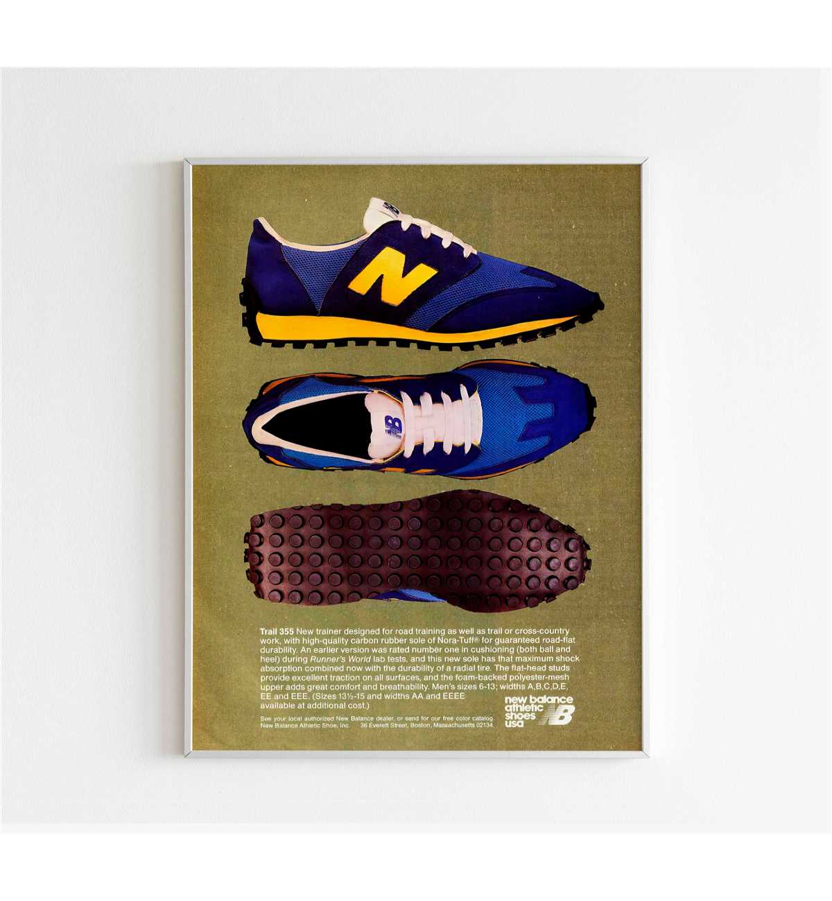 New Balance 355 Trail Advertising Poster, 80s Style - Inspire Uplift