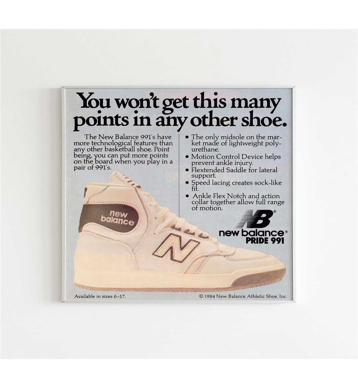 New Balance Pride 991 Advertising Poster, 80s High | Inspire Uplift
