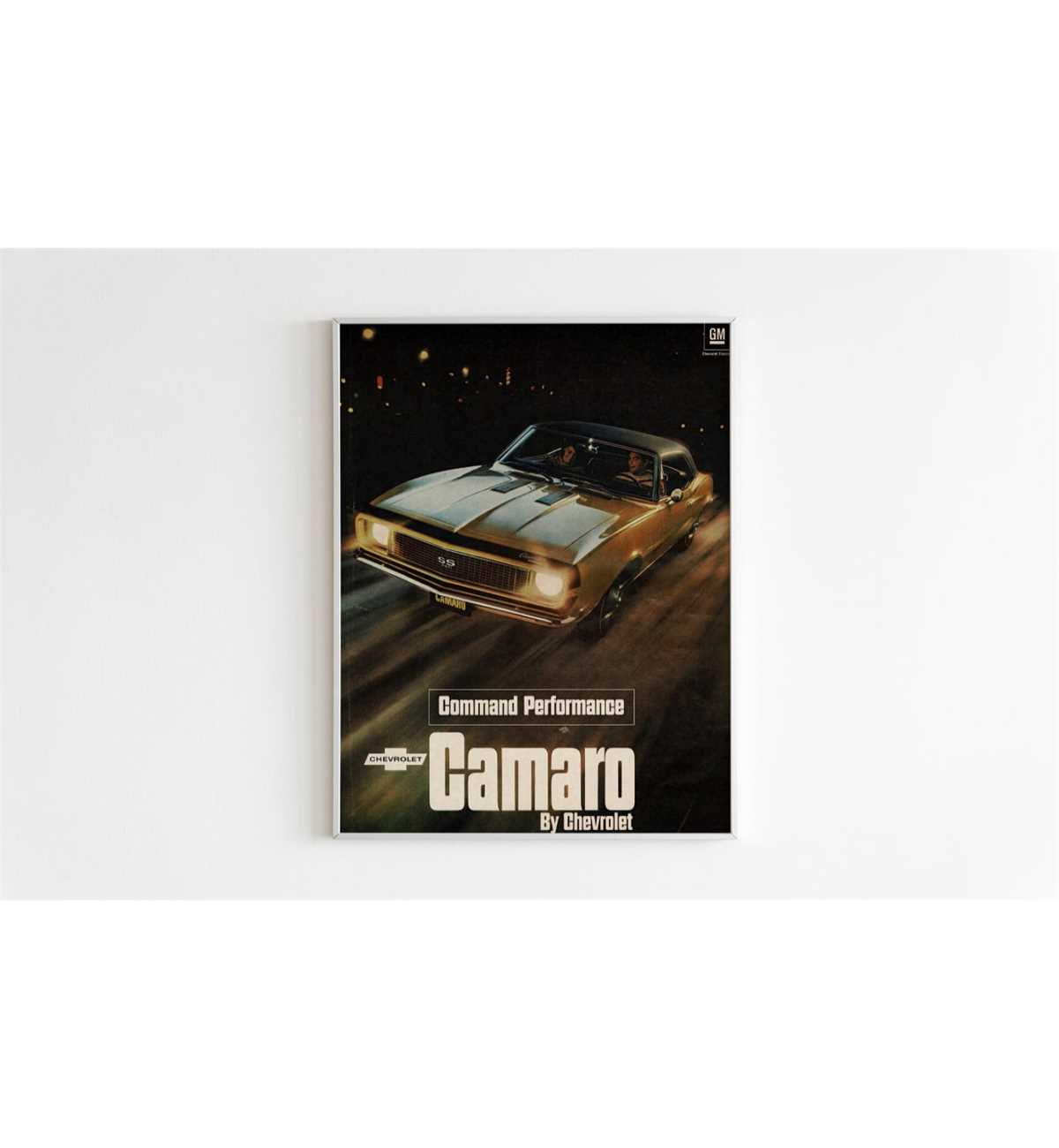 Chevrolet Camaro Advertising Poster, Muscle Car 80s Style | Inspire Uplift
