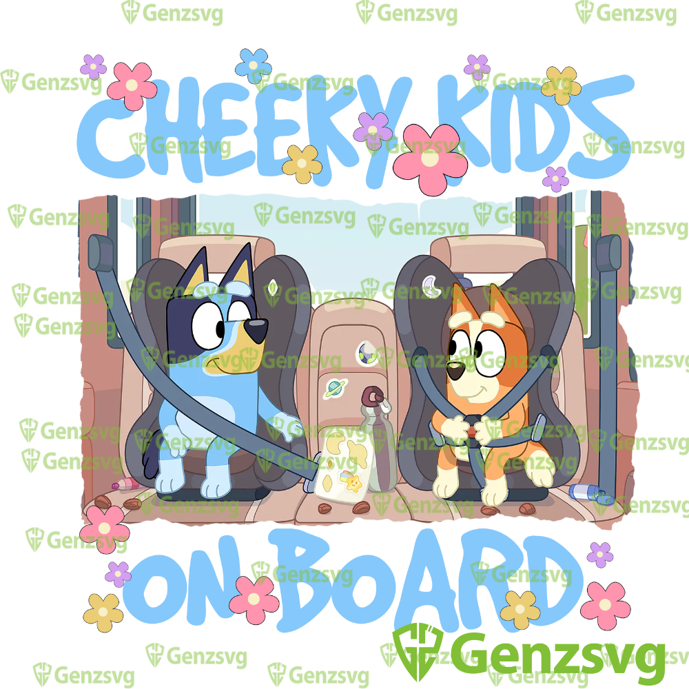 Bluey and Bingo Mom Car PNG, Cheeky Kids On Board Blue Dog P | Inspire ...