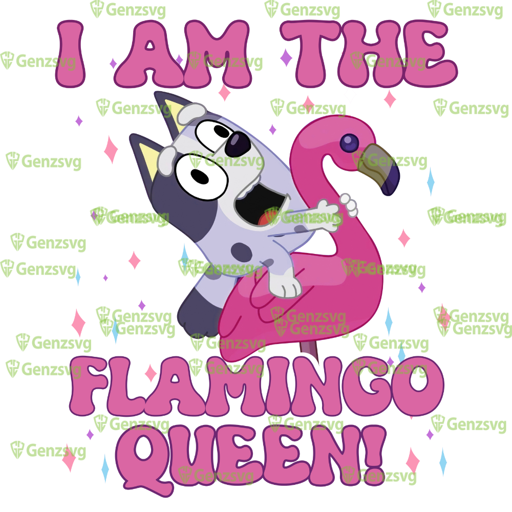 Flamingo SUMMER PNG, Bluey Flamingo Queen TShirt, Family Blu | Inspire ...