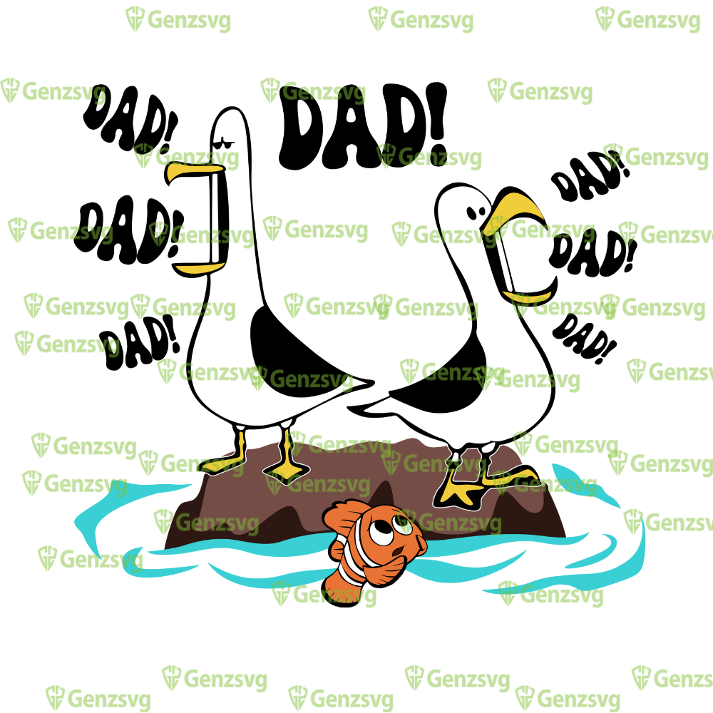 Dad Dad Dad Nemo Seagull Tshirt, Finding Nemo Dad Seagull Ts - Inspire ...
