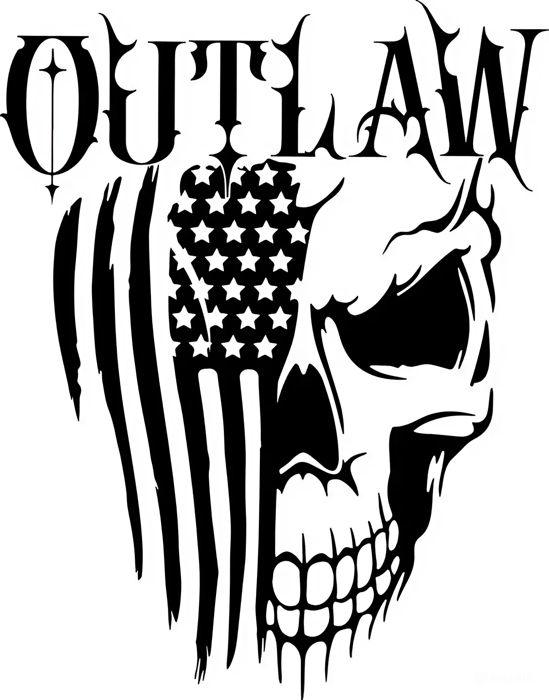 Outlaw Skull American Flag SVG File | Inspire Uplift