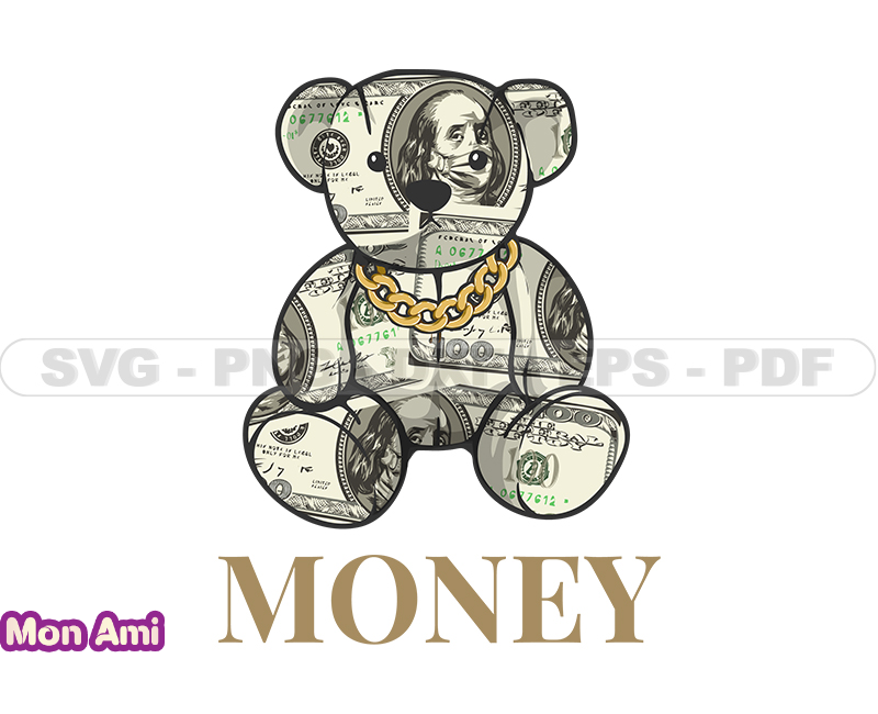 Money Teddy Bear Stretwear, Teddy Bear Tshirt Design, Street - Inspire ...