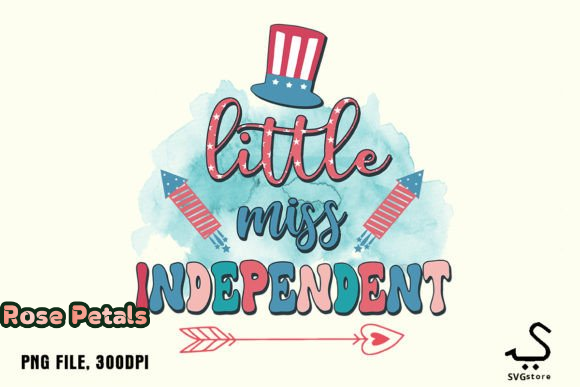 Little Miss Independent 4th of July PNG Design 20 - Inspire Uplift