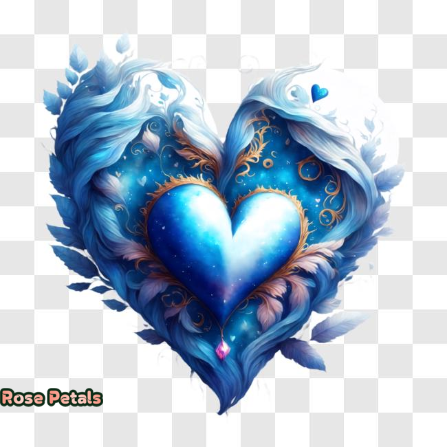 Intricate Blue Ice Heart with Frost and Snowflakes PNG Desig | Inspire ...