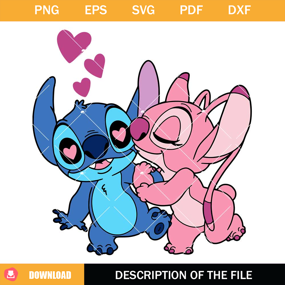 Angel kisses Stitch Svg, Cute Cartoon Character Svg, Stitch | Inspire ...