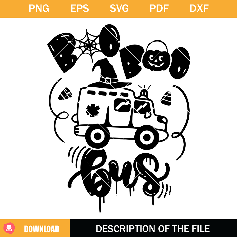 Boo Boo Bus Svg, Funny Ambulance Svg, Nurse Halloween Svg - Inspire Uplift