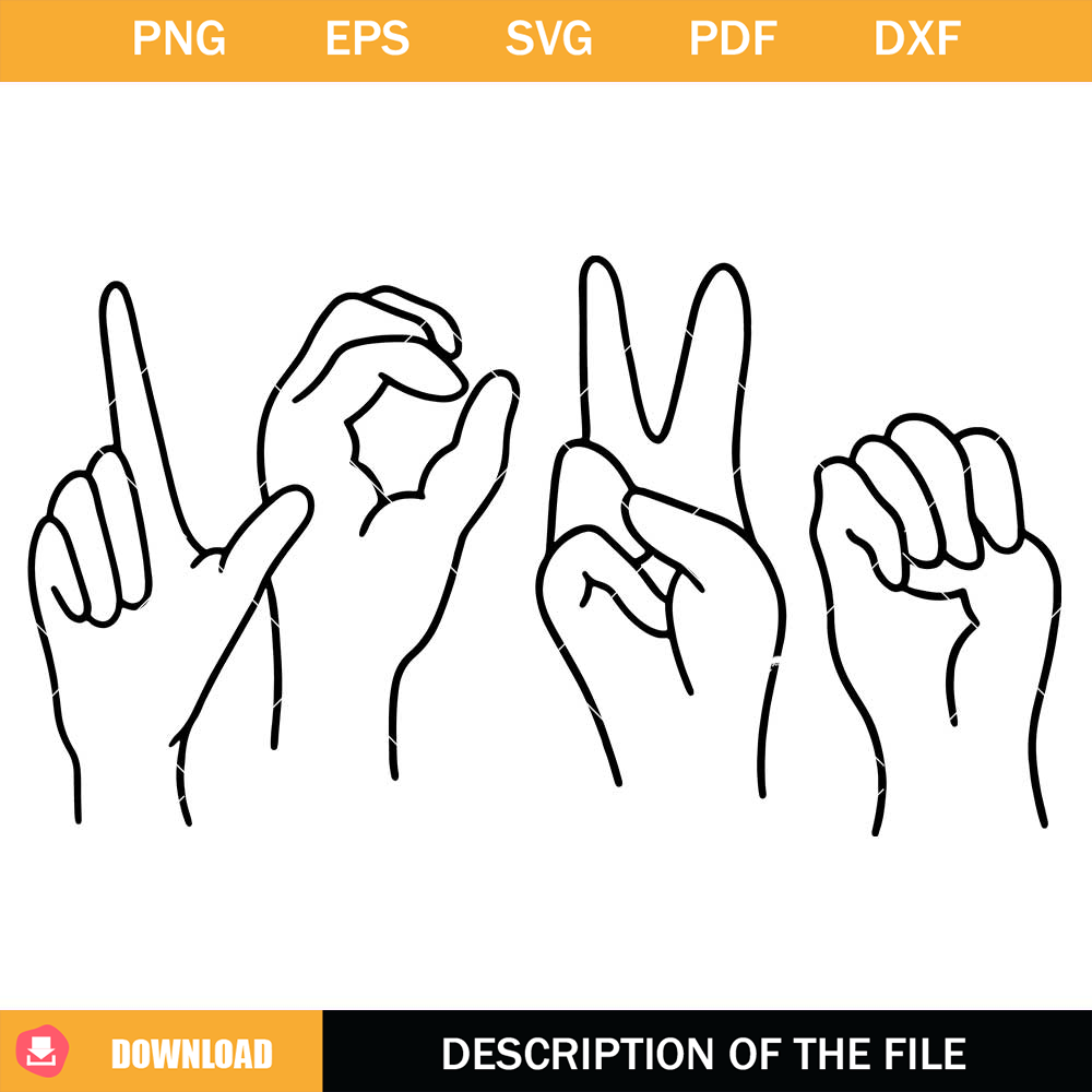Cute Hand Love Sign Svg, Cute I Love You Hand Sign Svg | Inspire Uplift