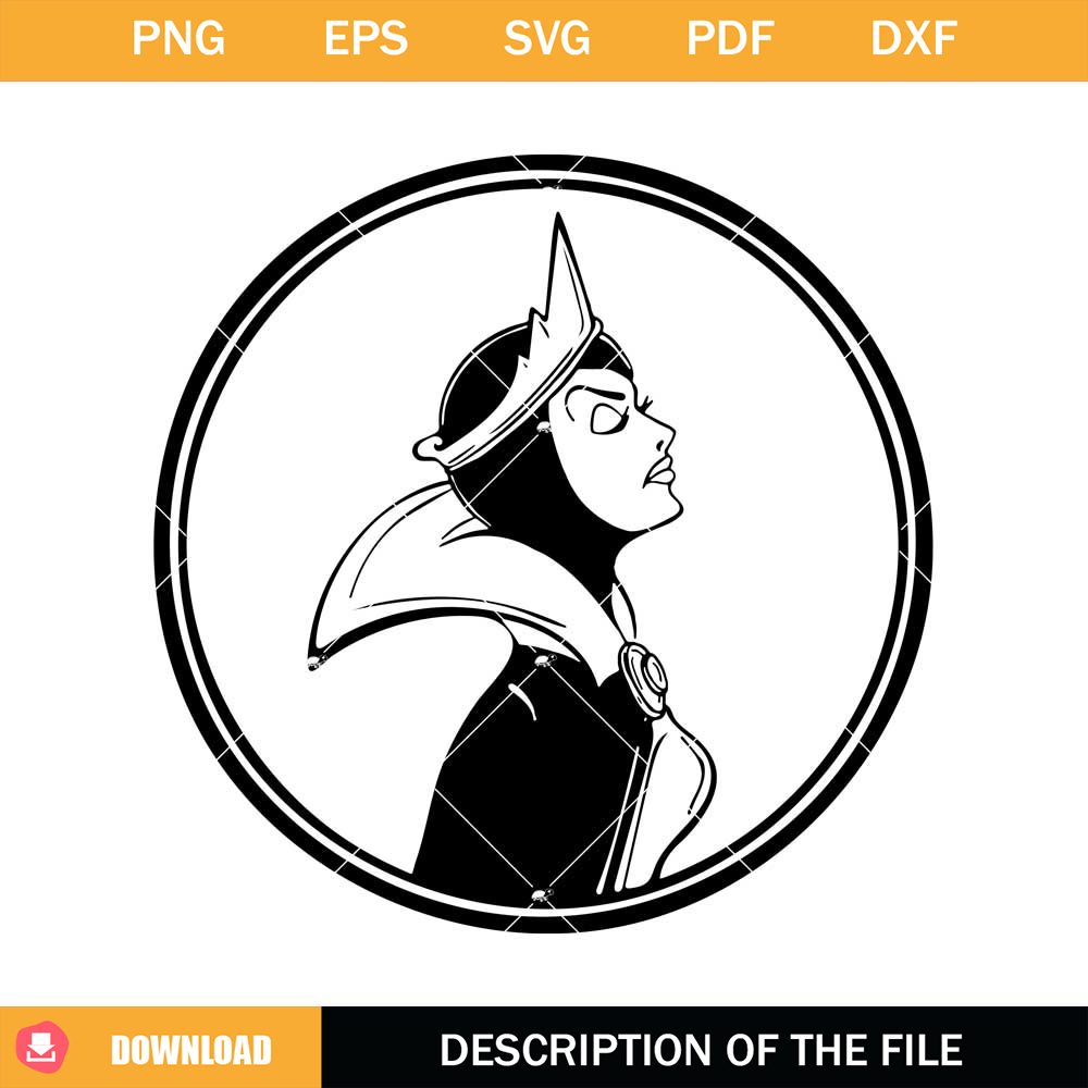 Evil Queen Round Frame Svg, Fairy Tale Villain Svg, Cartoon | Inspire ...