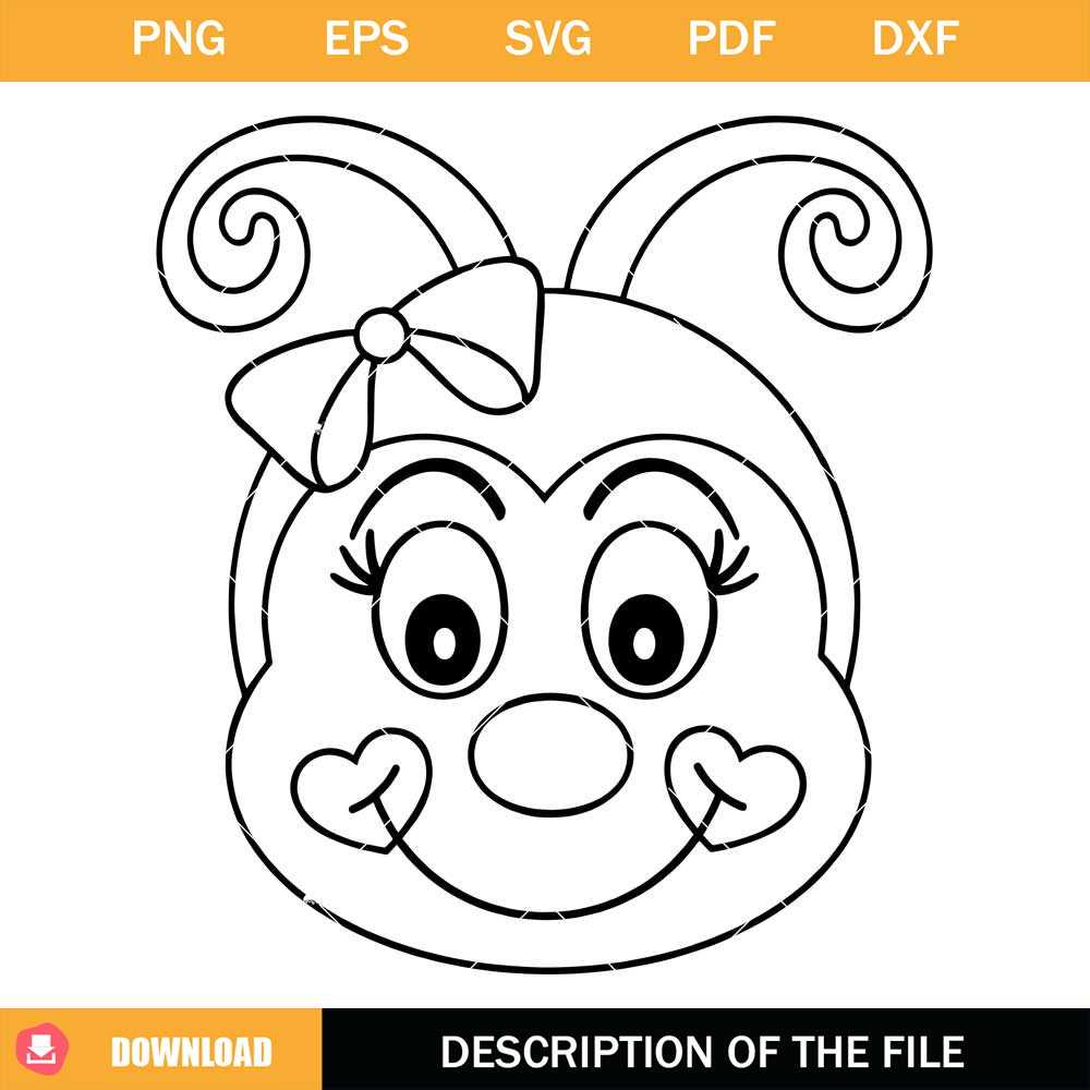 Ladybug Face Svg, Love Bug Svg, Valentine Animal Svg - Inspire Uplift