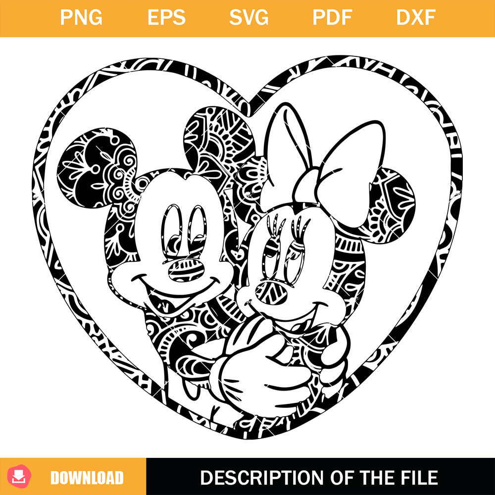 Mickey Mouse Valentines Day Mandala Svg, Mandala Svg | Inspire Uplift
