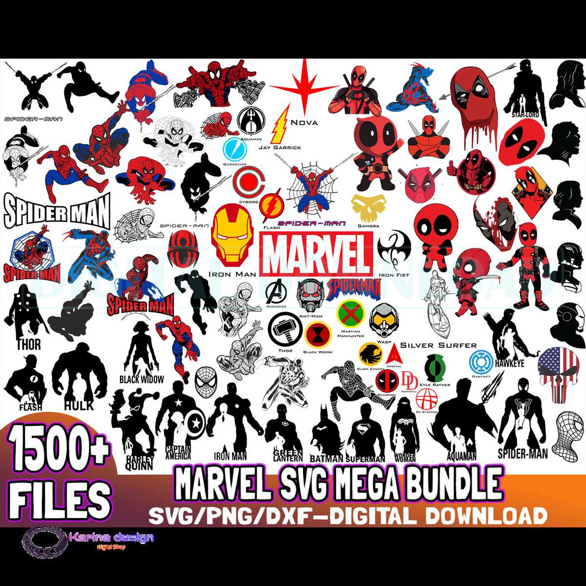 1500 Marvel SVG Bundle, Superhero Digital Bundle, SVG File | Inspire Uplift