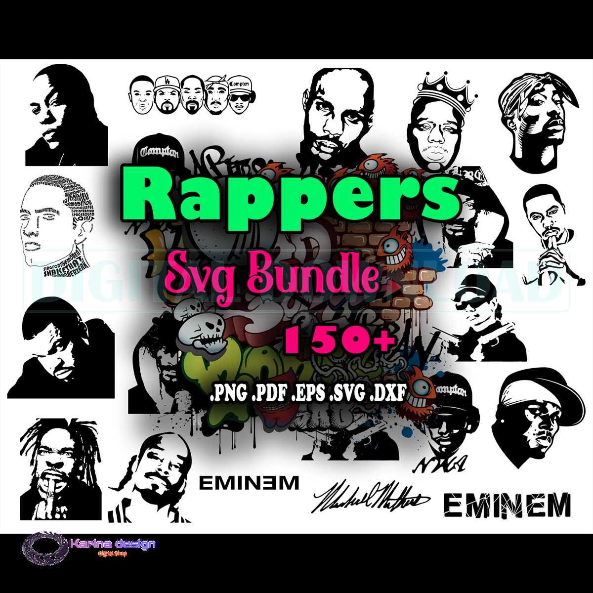 150 Files Rappers SVG Bundle File - Inspire Uplift