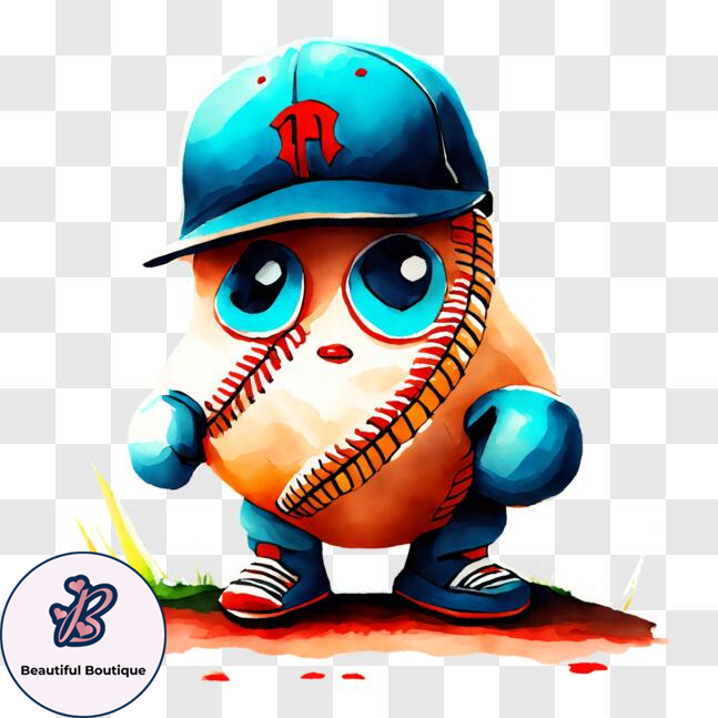Cartoon Potato Ready to Play Baseball PNG Design 23 - Inspire Uplift