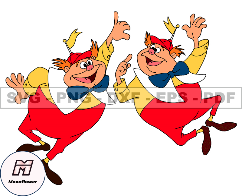 Tweedle Dee and Tweedle Dum Svg, Wonderland SVG, PNG Clip A - Inspire ...
