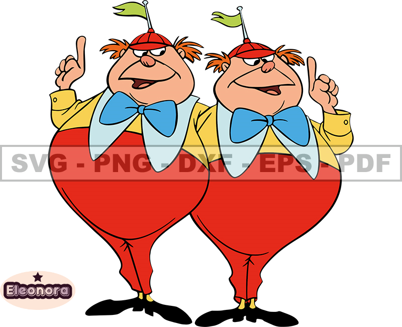 Tweedle Dee and Tweedle Dum Svg, Wonderland SVG, PNG Clip A | Inspire ...