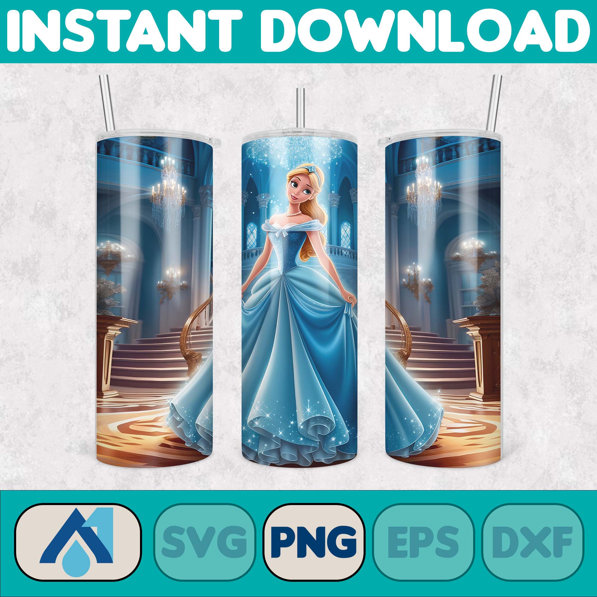 3D All Styles Cartoon 20oz Skinny Tumbler Design, 3D Floral | Inspire ...