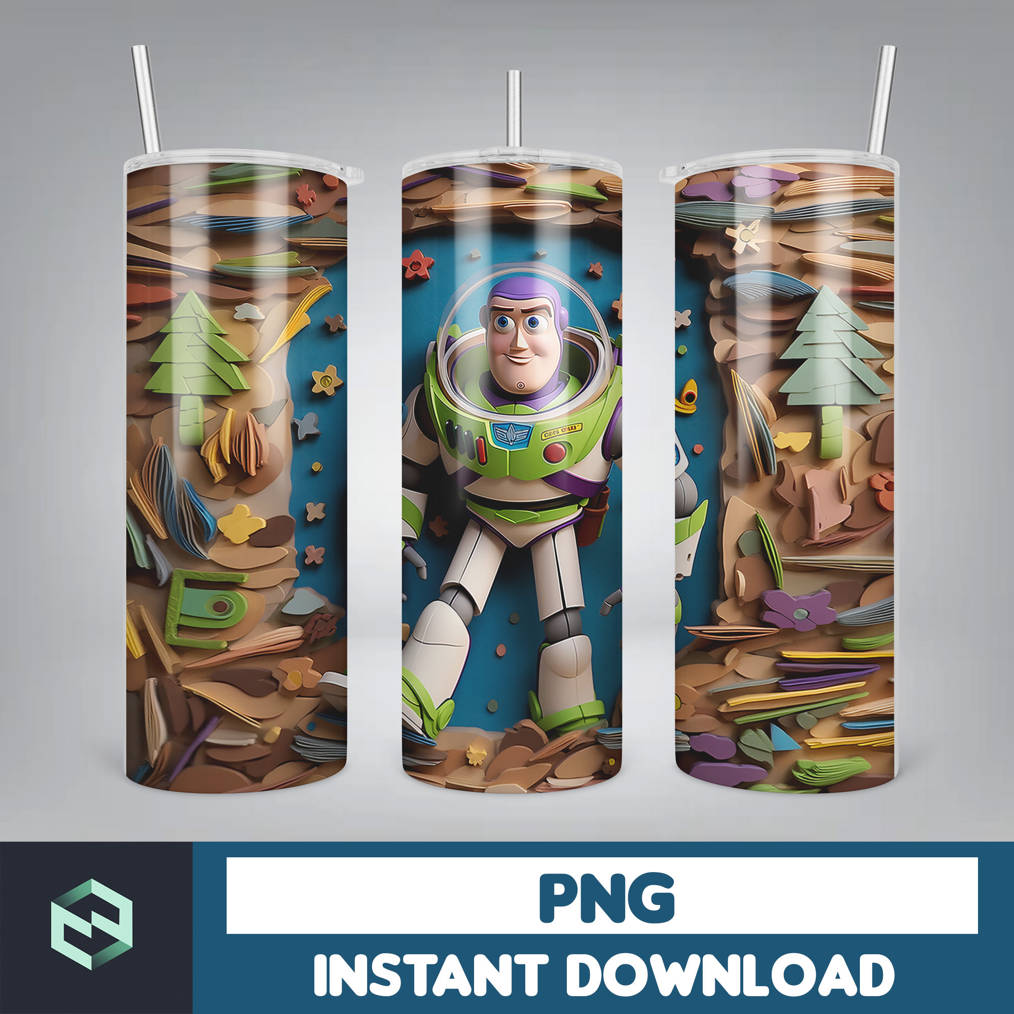 3D All Styles Cartoon 20oz Skinny Tumbler Design, 3D Floral | Inspire ...